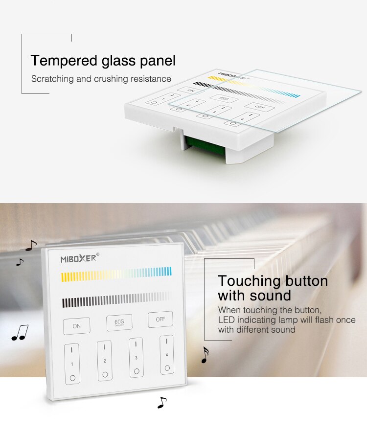 Miboxer 4-Zone/ 8-Zone Smart Panel Remote/Brightne... – Grandado