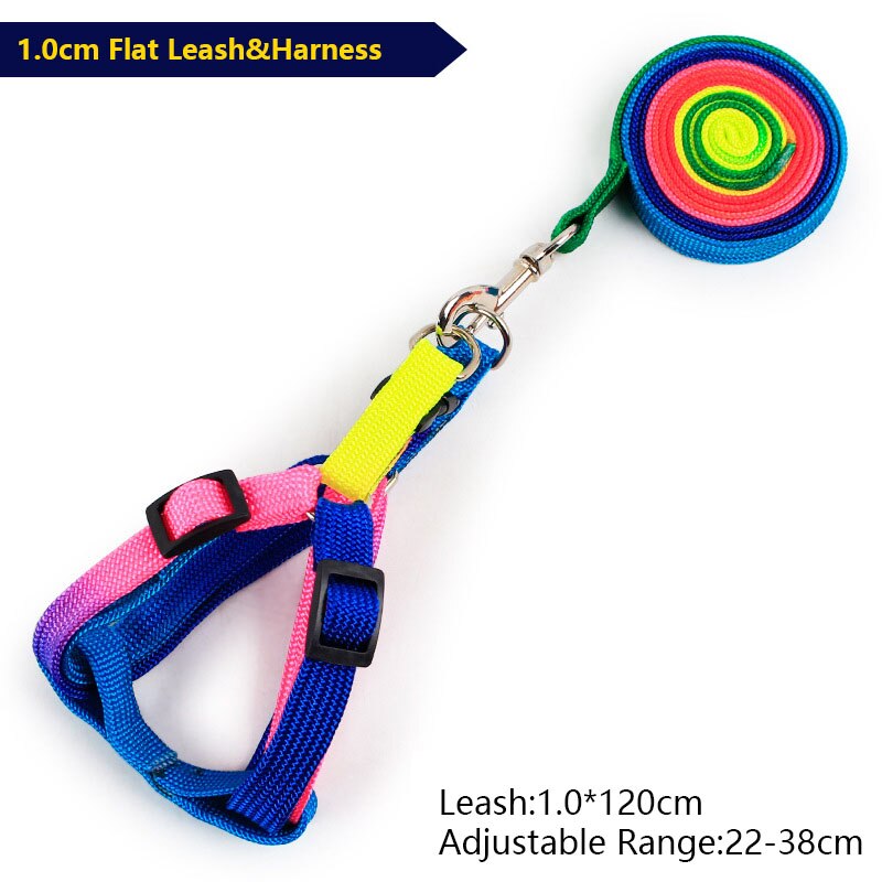 Adjustable Colorful Nylon Leash Collar Harness Pup... – Grandado