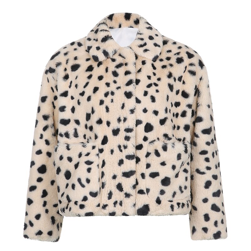 Leopard Printed Y2K Faux Fur Jackets Women Winter ... – Vicedeal