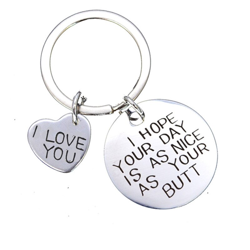For Girlfriend Stainless Steel Keychain I LOVE YOU... – Grandado