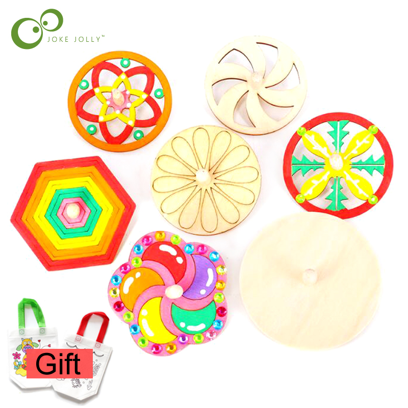 12 st/set vit trä gyro leksak för barn diy handgjo... – Grandado