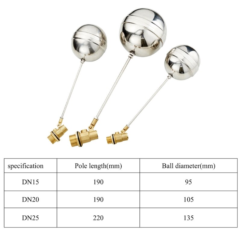 DN15 DN20 DN25 Metal Float Valve Cold Water Tank L... – Vicedeal