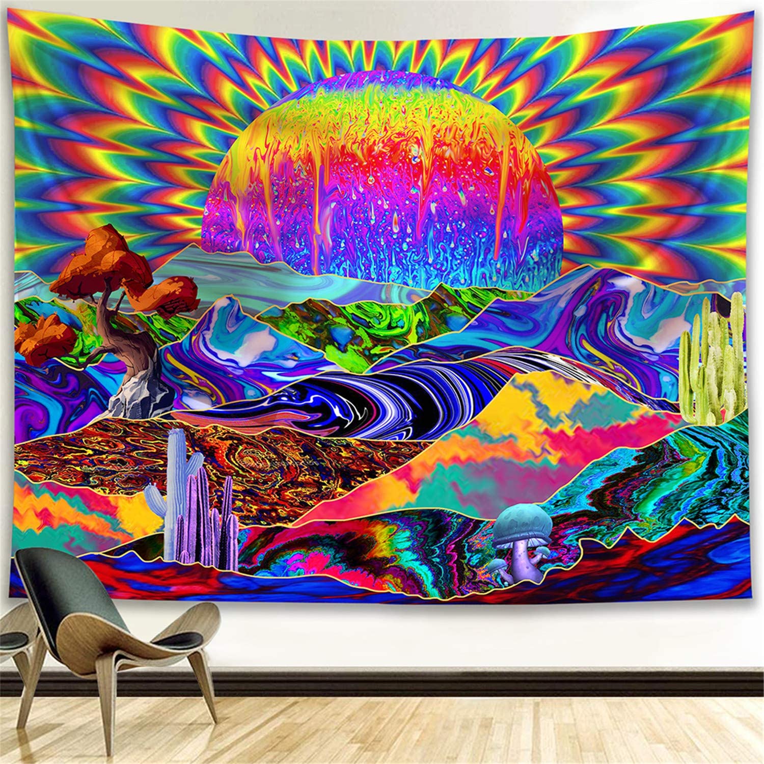 Trippy Psychedelic Wall Art Hippie Cool Colorful S... – Vicedeal