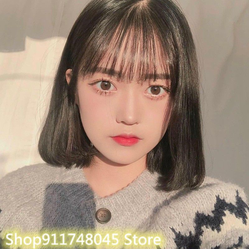 Air Bangs Short Straight Hair BoBo Girls Short Hai... – Grandado
