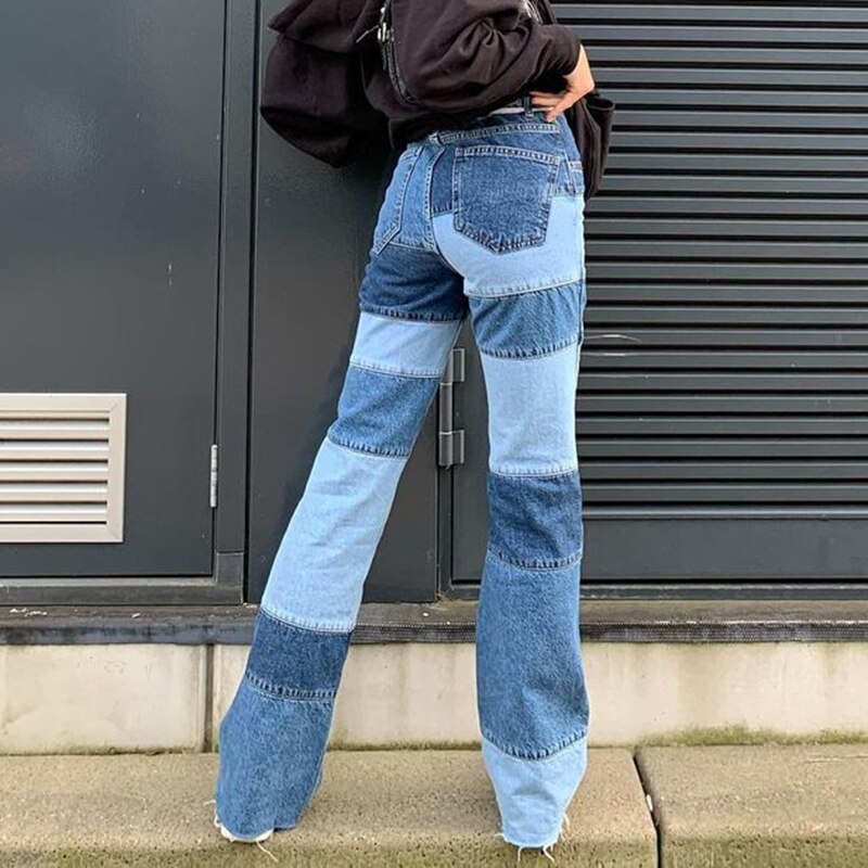 Patchwork Y2K Mom Jeans Women Vintage Retro Haraju... – Vicedeal