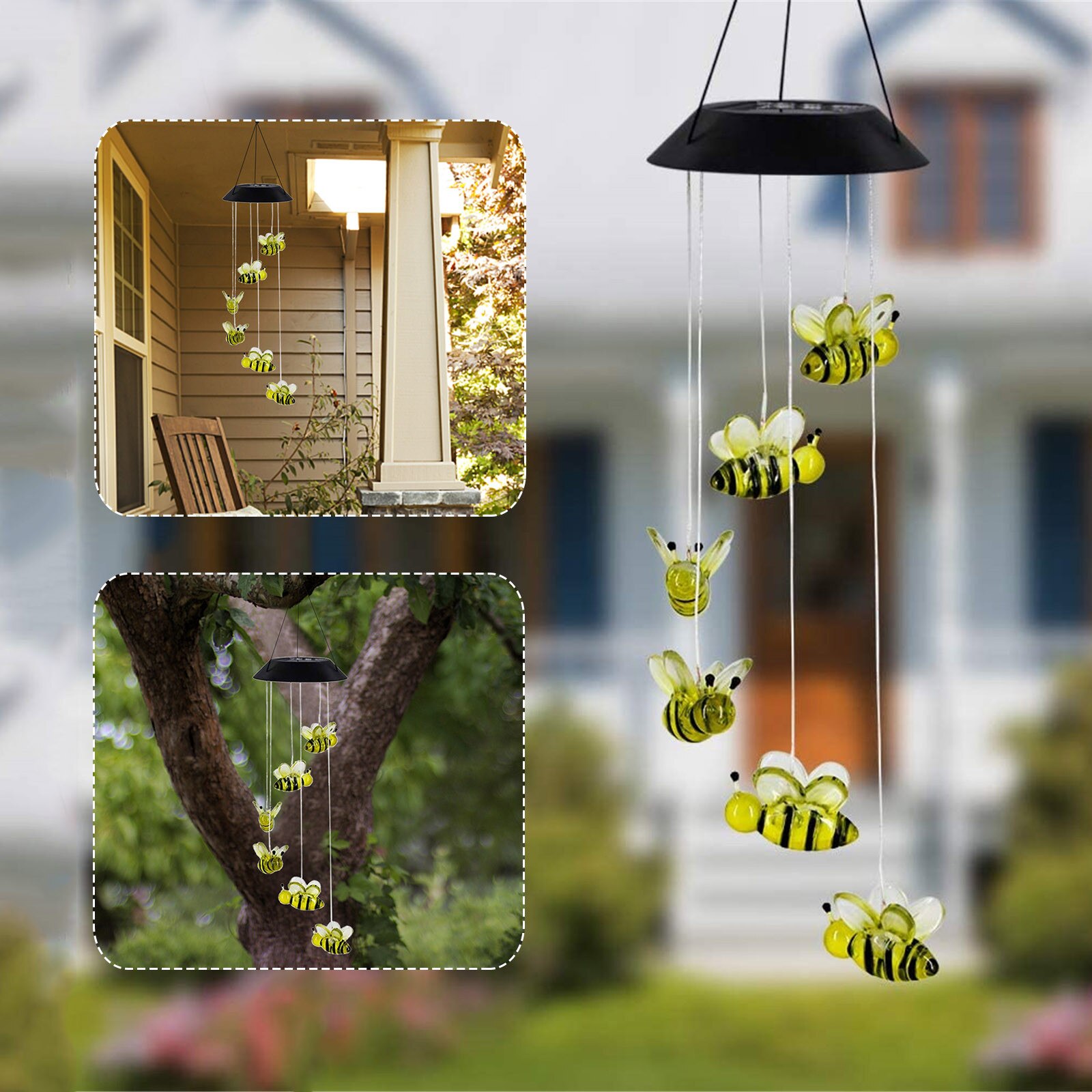 Wind Solar Bee Chimes Kleur Veranderende Moving Dr... – Vicedeal