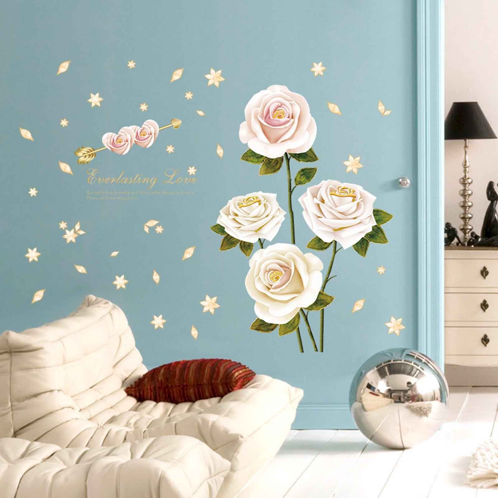 Rose Flowers Wall Sticker Art Nursery Decals Kids ... – Grandado