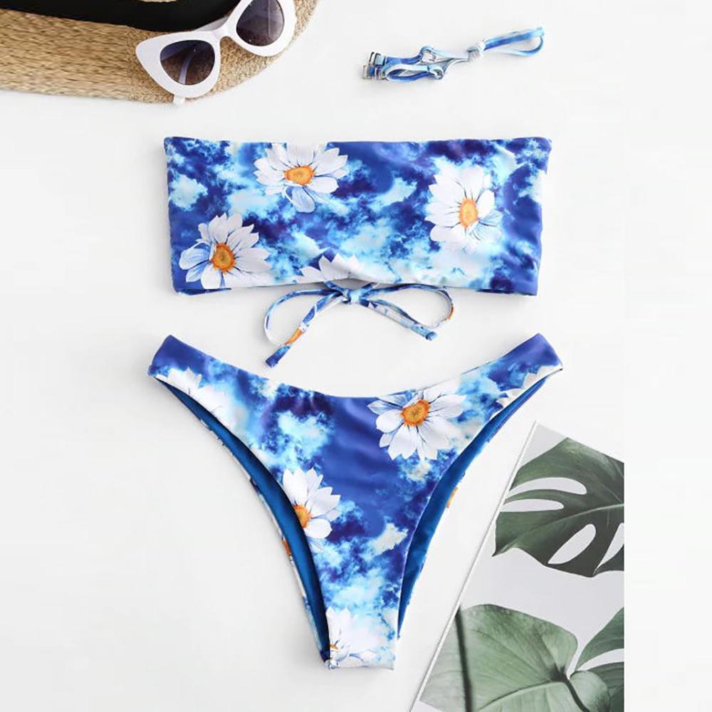 Gradient Print Bikini Badpak Vrouwen Push Up Bikin Grandado