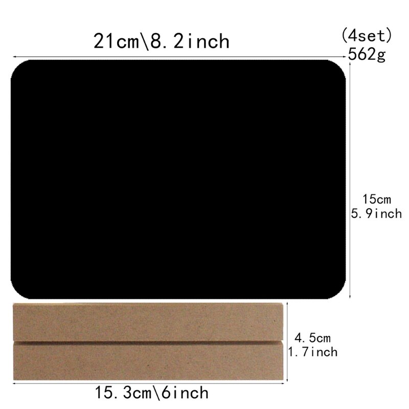 4 Sets Mini Desktop Blackboard with Rustic Brown W... – Grandado