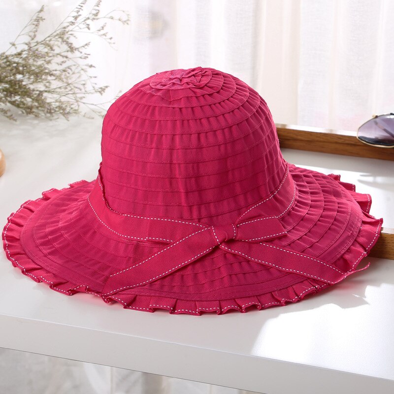 Women Hat Korea Style Bowknot Foldable Large Wide ... – Grandado