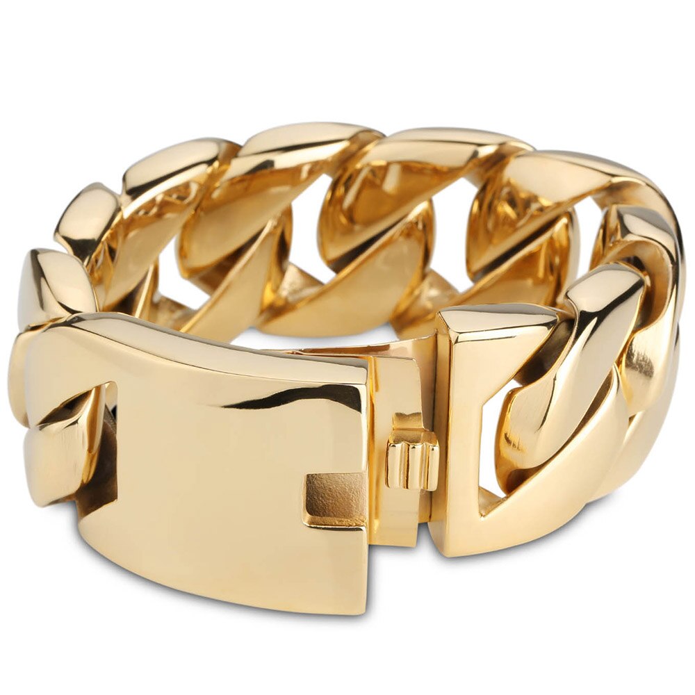 Heavy 31MM Wide Bracelet Men Metal Hiphop Massive ... – Grandado