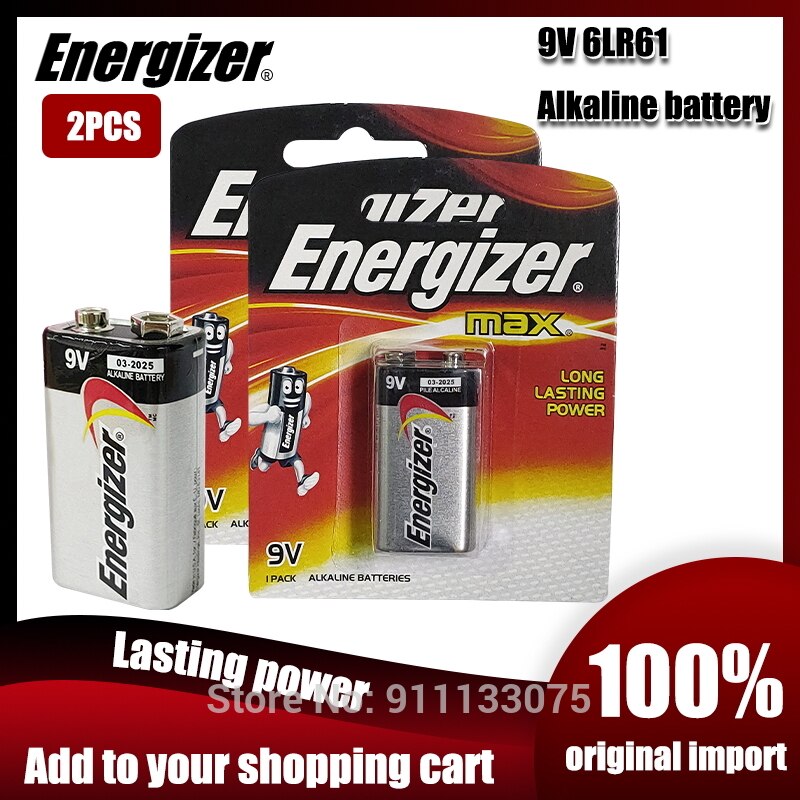 2Pcs Energizer 9V 6F22 Battery Super Heavy Duty Ba... – Grandado