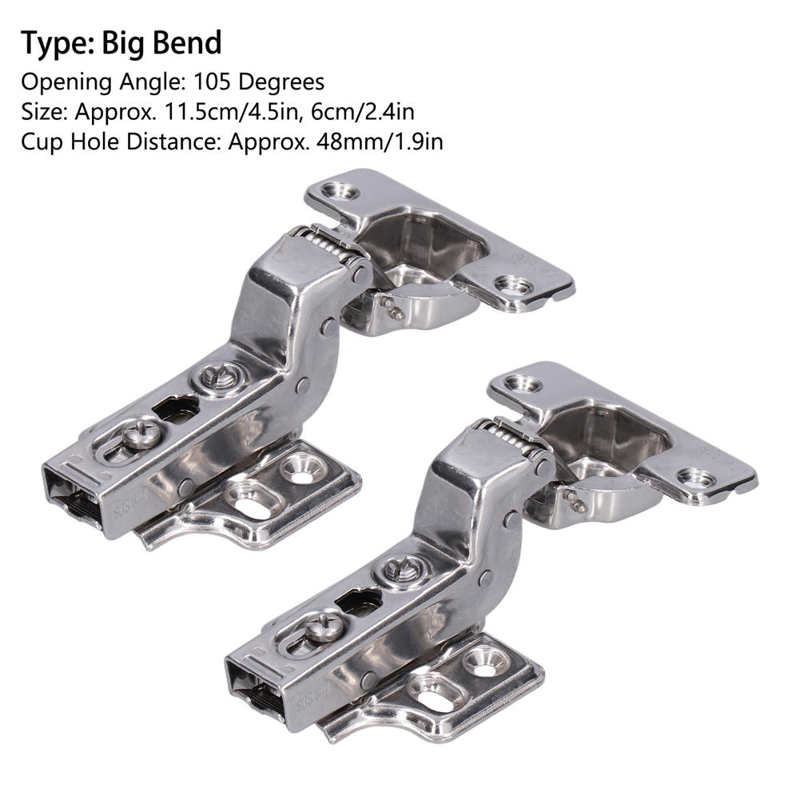 Overlay Hinges Cabinet Hinges Thick 2 Sets for Kit... – Grandado