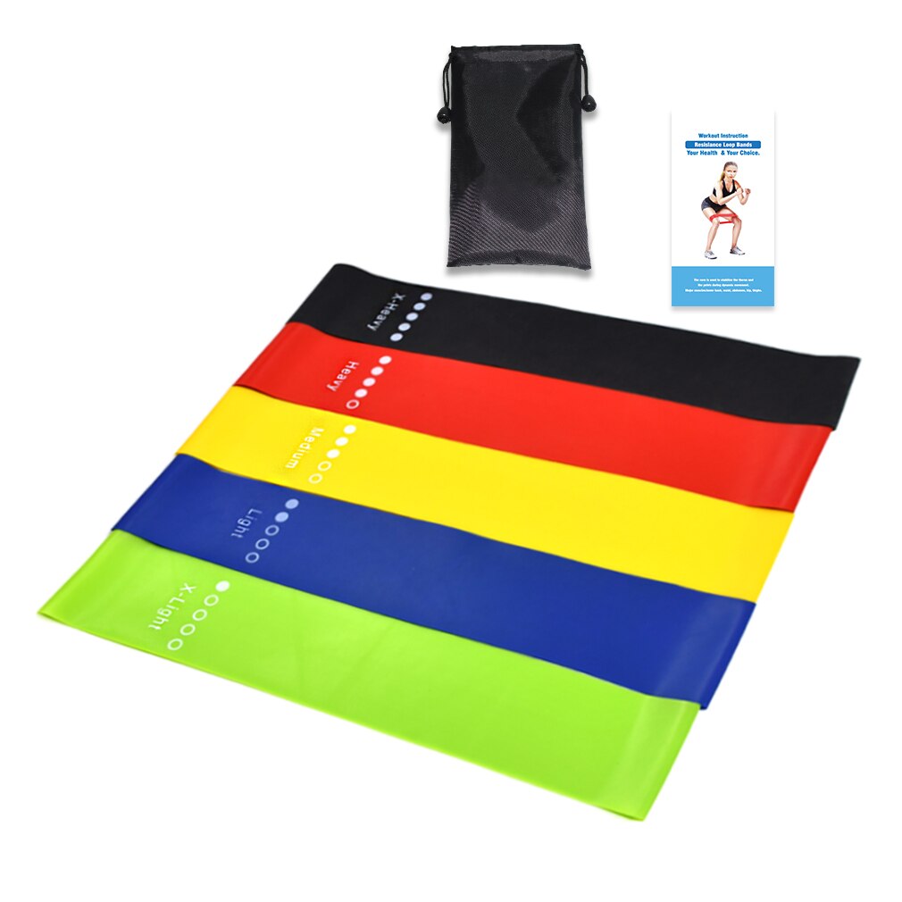 5 Colors Resistance Bands 6 Levels Elastic Exercis... – Vicedeal
