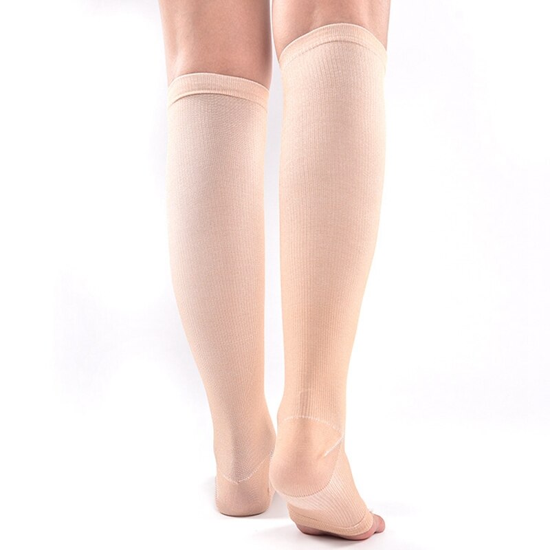 S-XL Open Toe Knee High Stockings Calf Compression... – Grandado