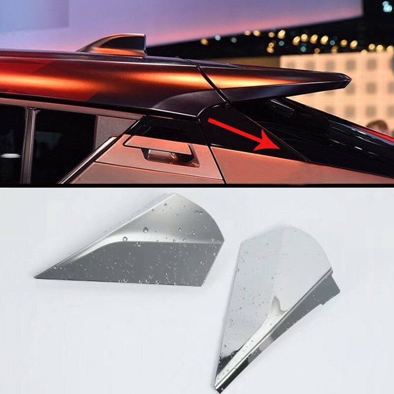 Car Styling 2PCS ABS Chromed Rear Spoiler Triangle... – Grandado