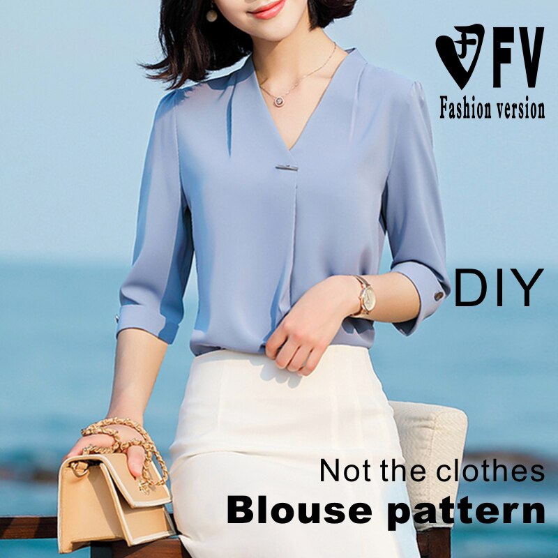 Clothing pattern women's cross V-neck shirt cuttin... – Vicedeal