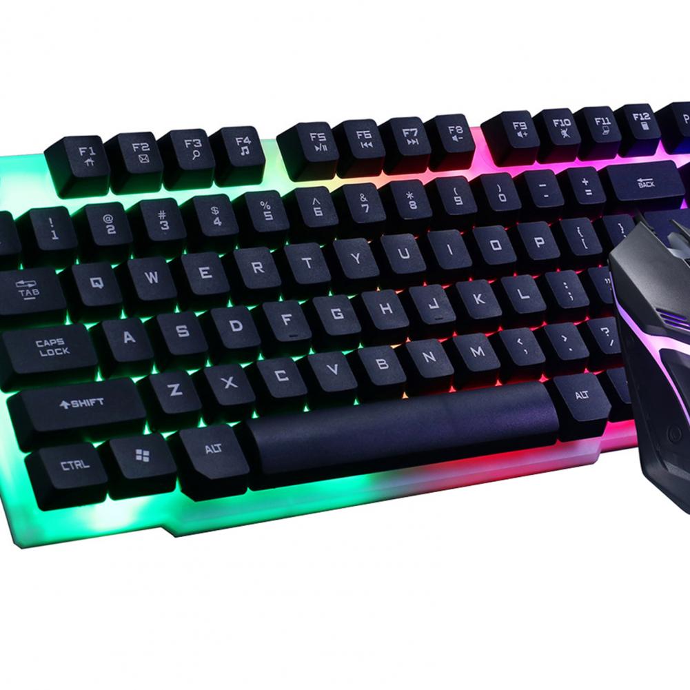 Gtx300 Keyboard and Mouse Set Punk Rainbow Backlig... – Grandado