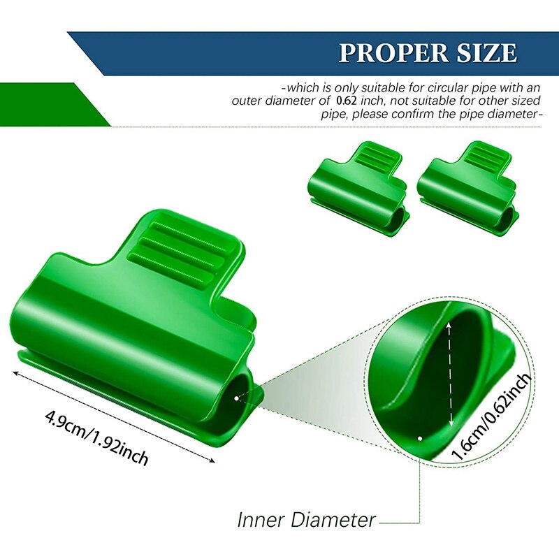 24Pcs Greenhouse Clamps Film Row Net Rod Clip Gree... – Grandado