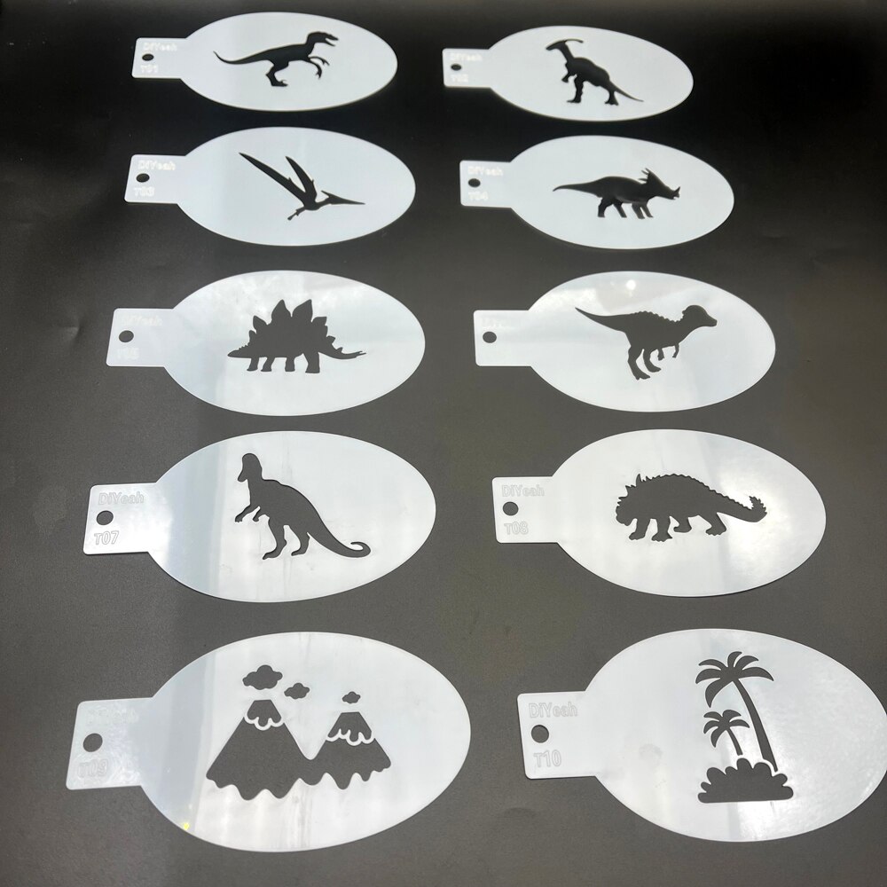 10PCS Face Painting Stencils Dinosaur Volcano Erup... – Grandado