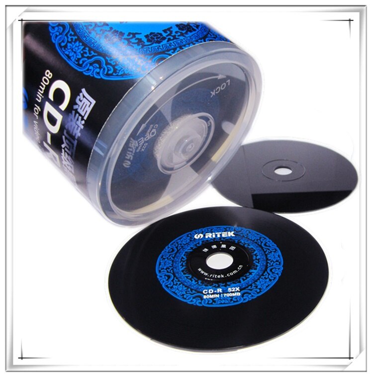 5 discs A+ Ri-brand Blank Printed 52x 700MB Black/... – Vicedeal
