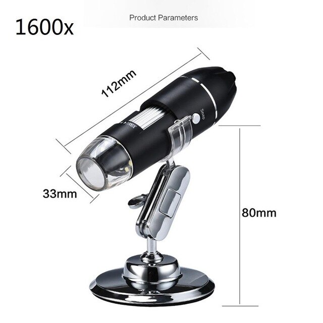 1600X 8 LED Digital Microscope USB Endoscope Camer... – Grandado