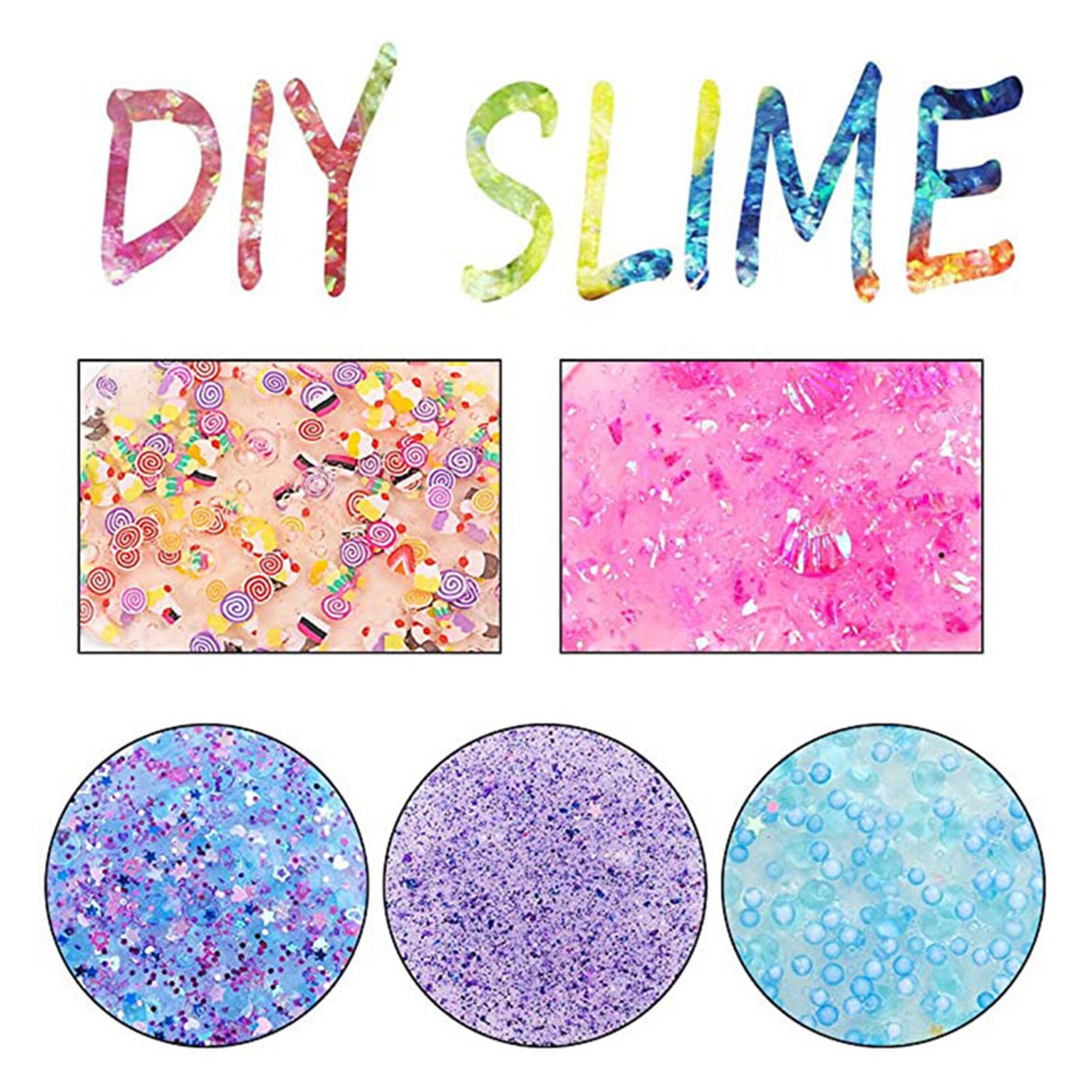 72PCS Slime Kit Mermaid DIY Making Fluffy Slime Co... – Grandado