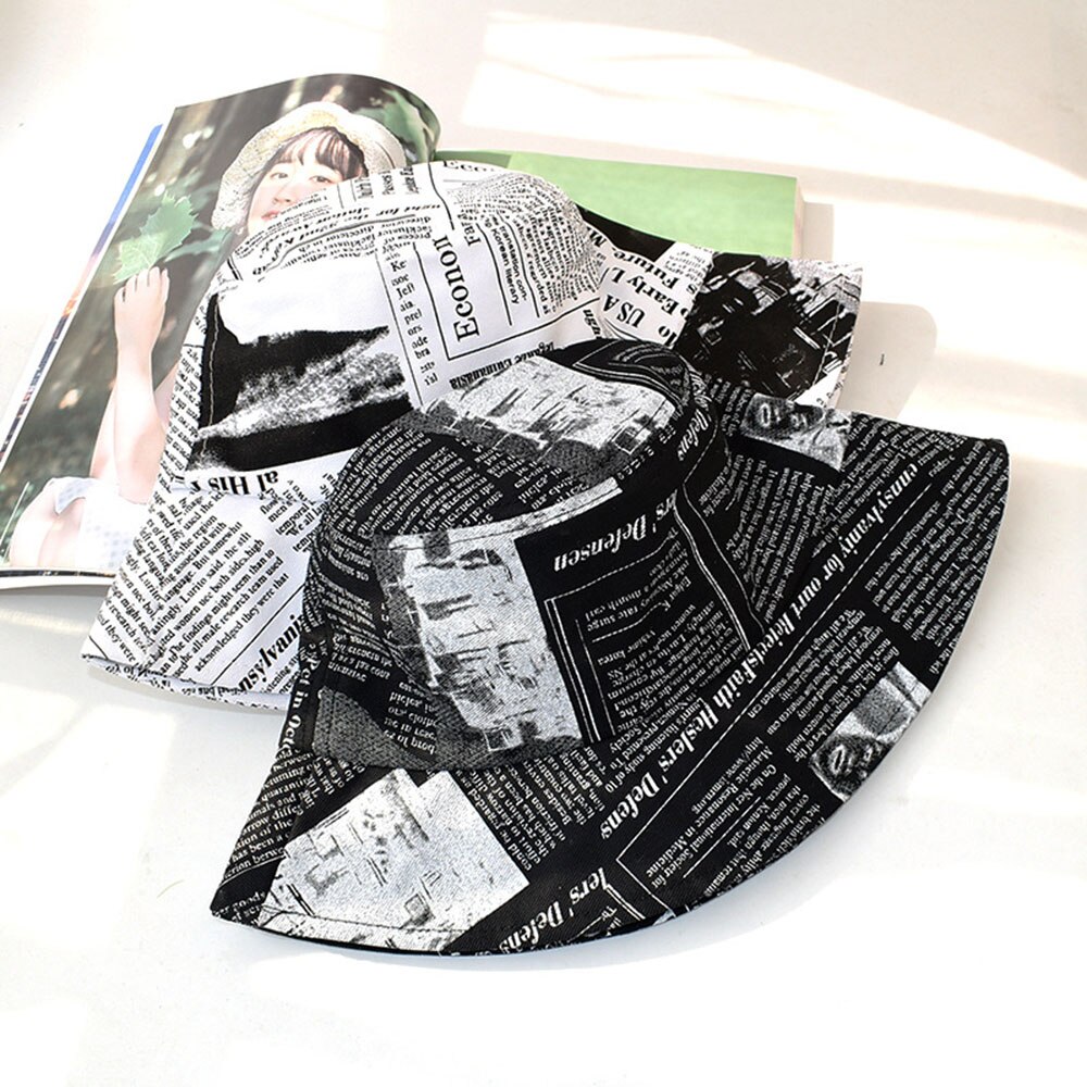 Newspaper Pattern Hat Outdoor Sun Hat Color Printi... – Grandado