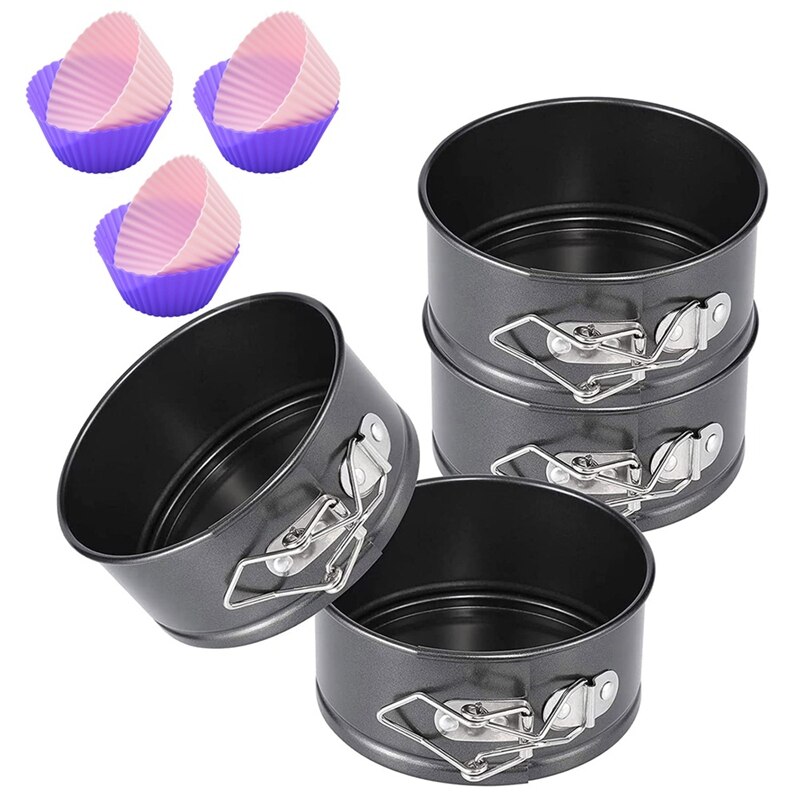4Pcs Springform Cake Pan - 4 Inch Steel Nonstick L... – Grandado