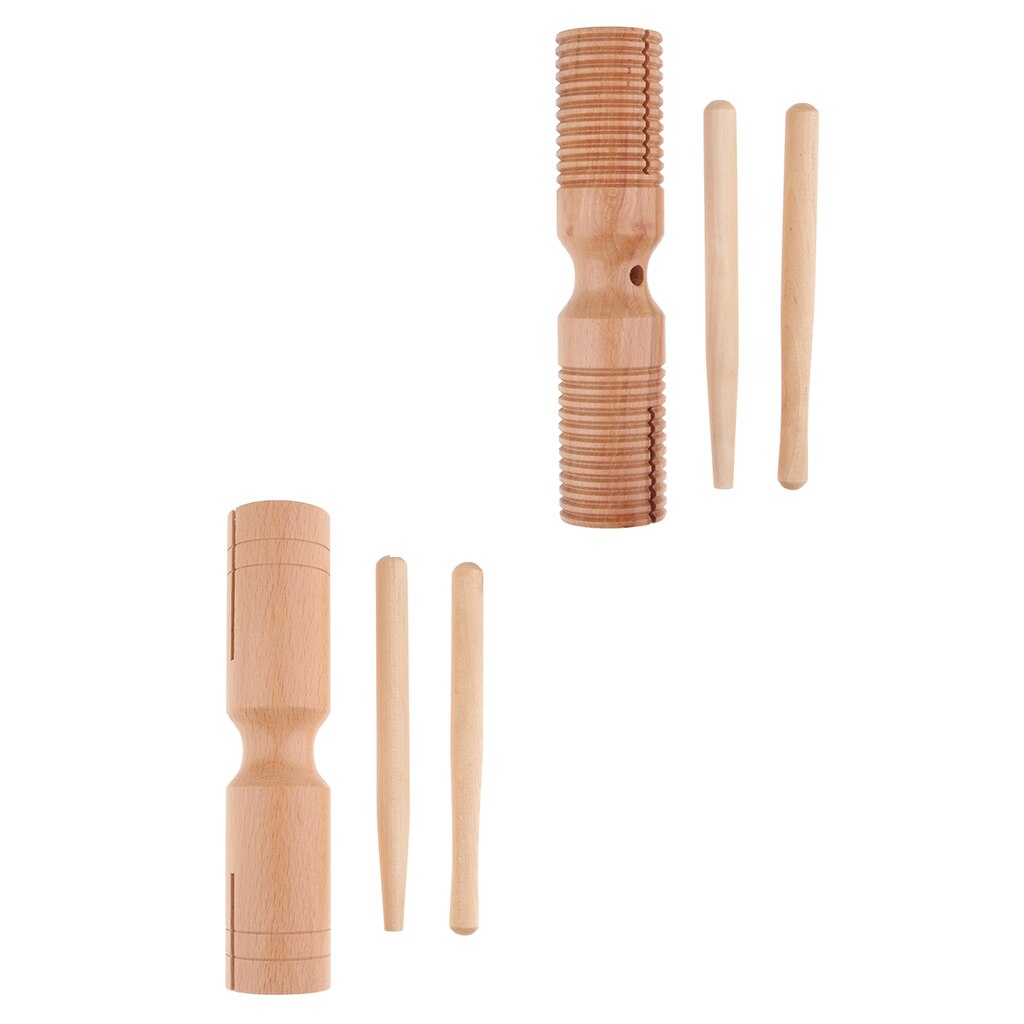 Double Cylinders Wooden Tone Block With Mallet Mus... – Vicedeal