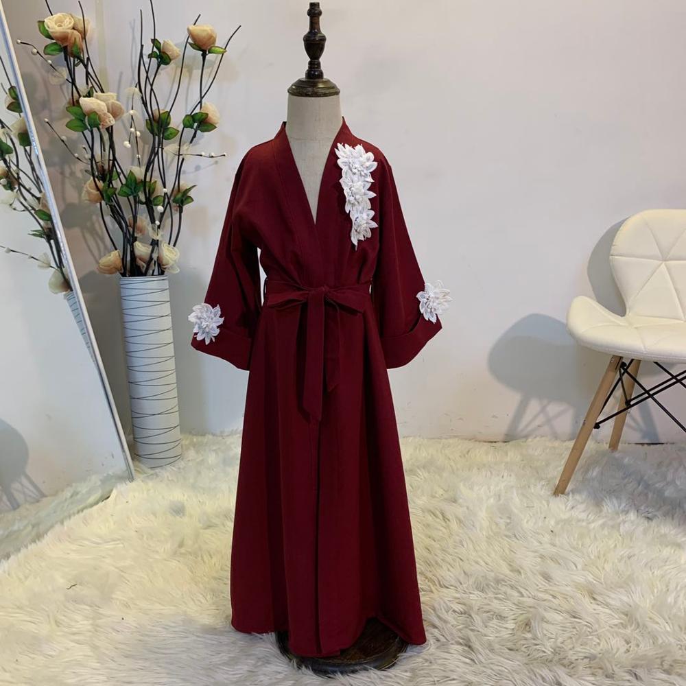 Kids Flowers Muslim Dresses Islamic Arab Abaya For... – Grandado