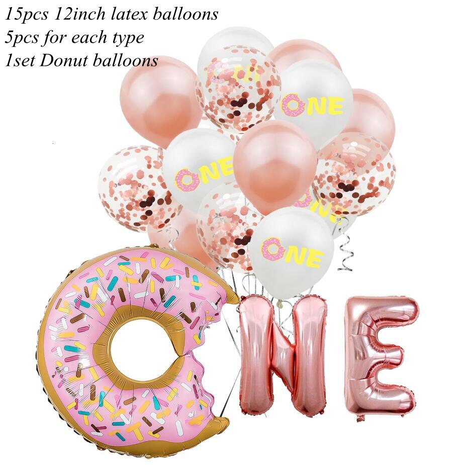 1 sæt donut party latex balloner en 1st fødselsdag... – Grandado