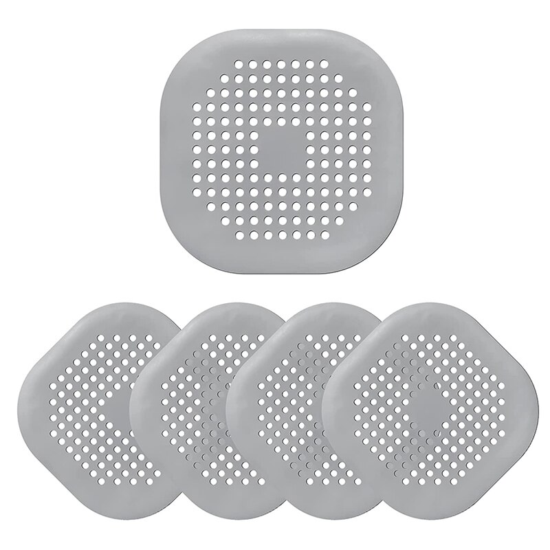 Flat Drain Hair Catcher, 5 Pack Square Silicone Dr... – Grandado
