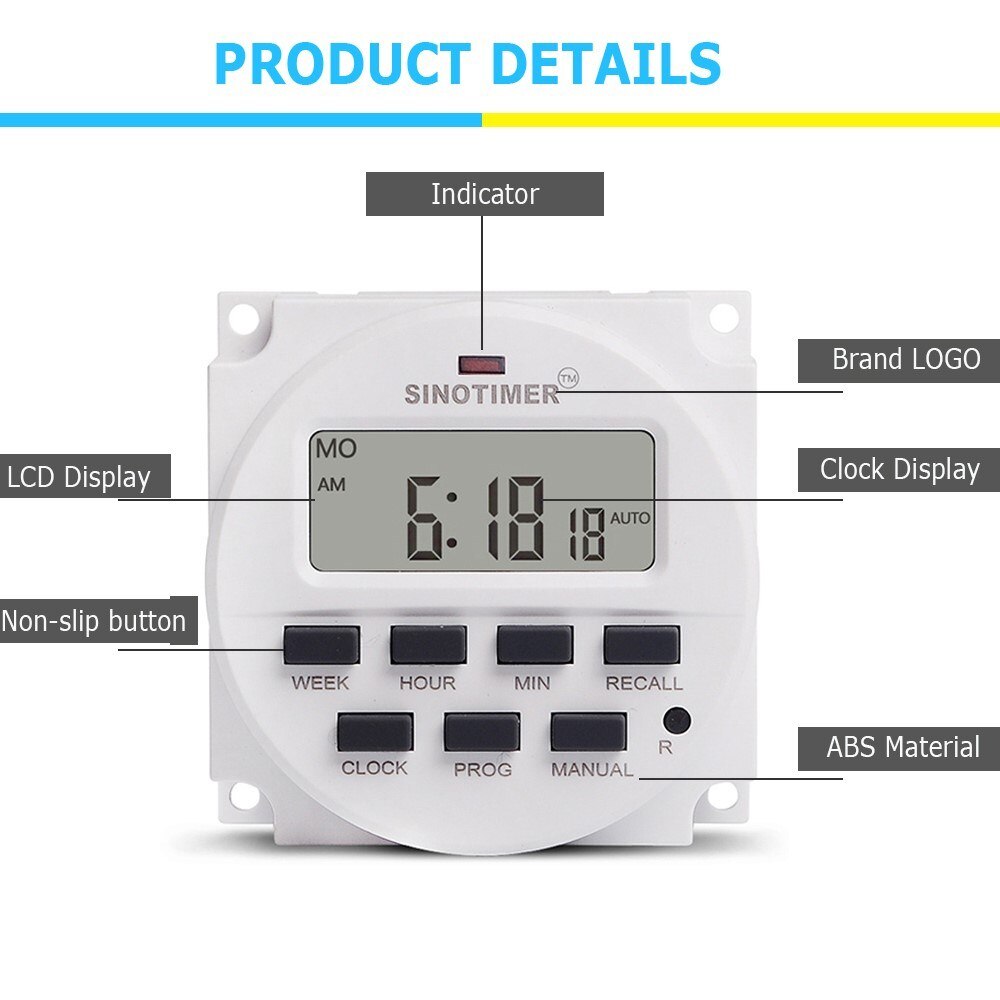 12V Dc Sinotimer TM618H-4 Hoge Precisie Lcd Digita... – Grandado