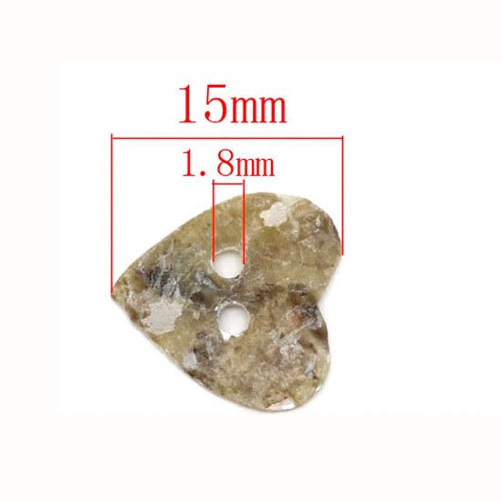 50pcs 15mm 2 Holes Mother Of Pearl Heart Shell Sew Grandado
