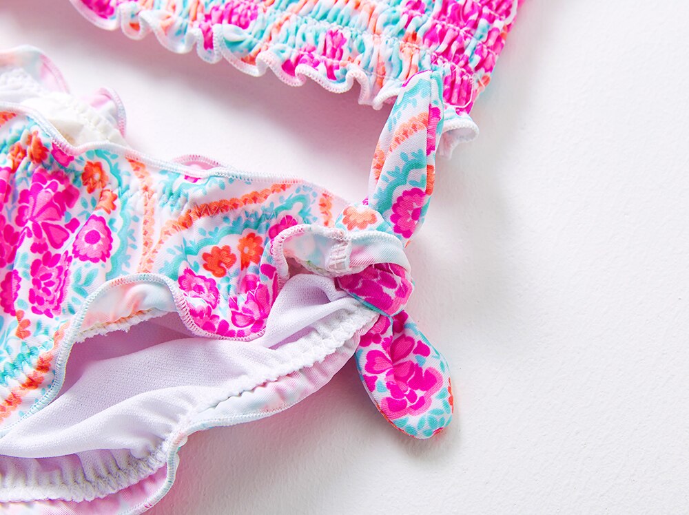 3~8Y Toddler Girls Swimwear Two pieces Girls Pleat... – Grandado