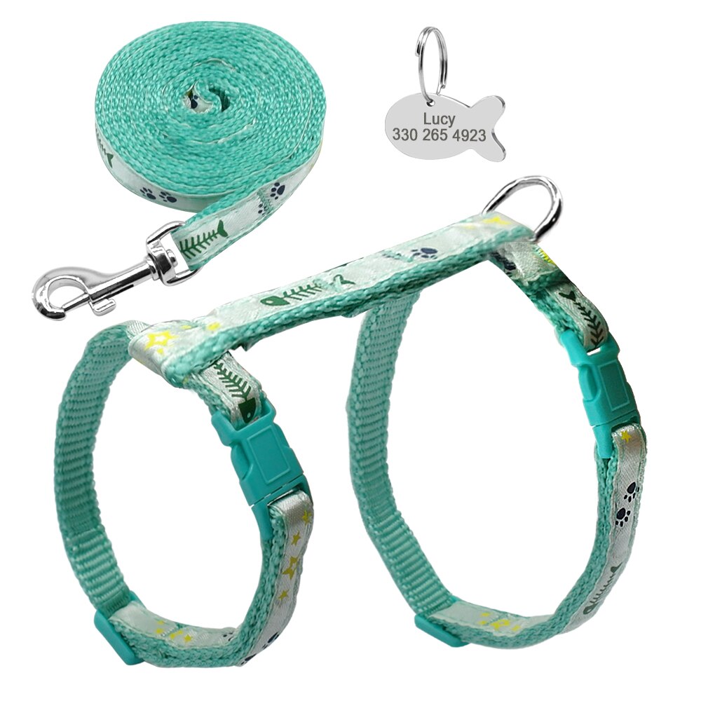 Printing Kat Hond Harness Leash Set Nylon Verstelb... – Grandado Printing Kat Hond Harness Leash Set Nylon Verstelb... – Grandado