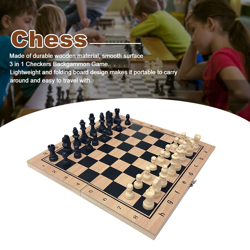 3 IN 1 Wooden Folding Chess Set Felted Game Board ... – Grandado