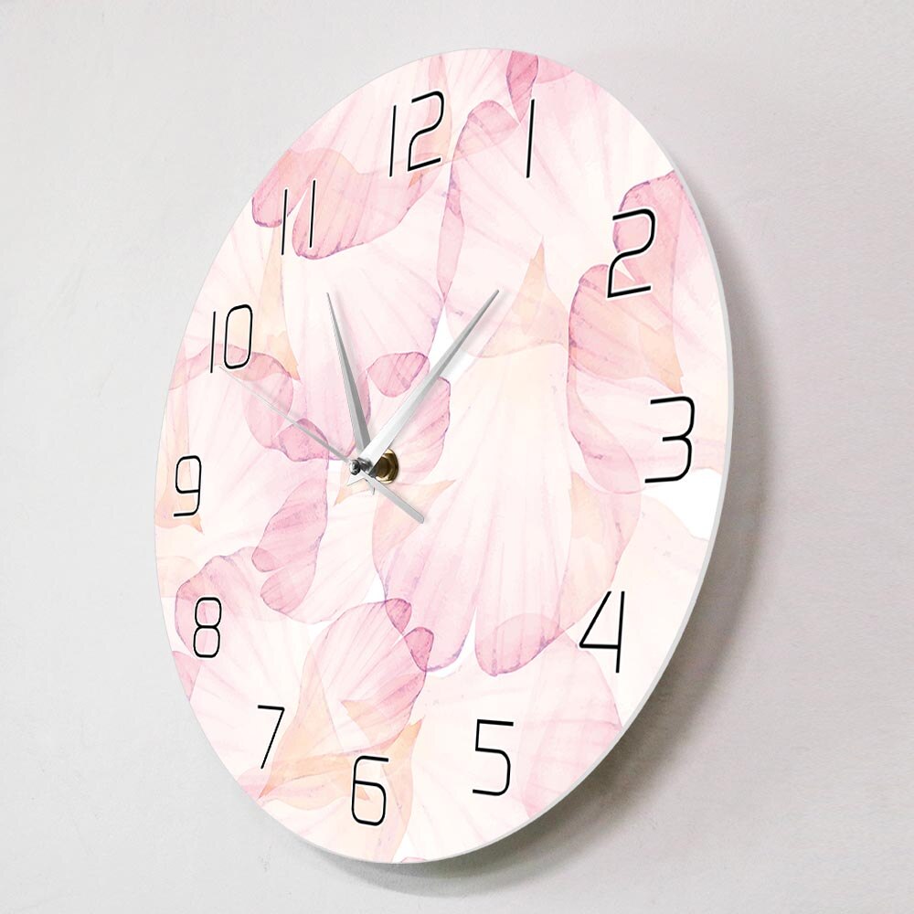Pink Flower Petal Modern Wall Clock Girl Nursery B... – Grandado