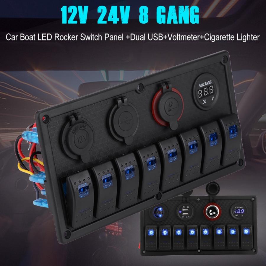 8 Gang Auto Marine Boot Rocker Switch Panel Waterd... – Vicedeal