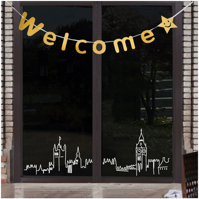 3M Gold Welcome Paper Flag Garland Banner With Sta... – Vicedeal