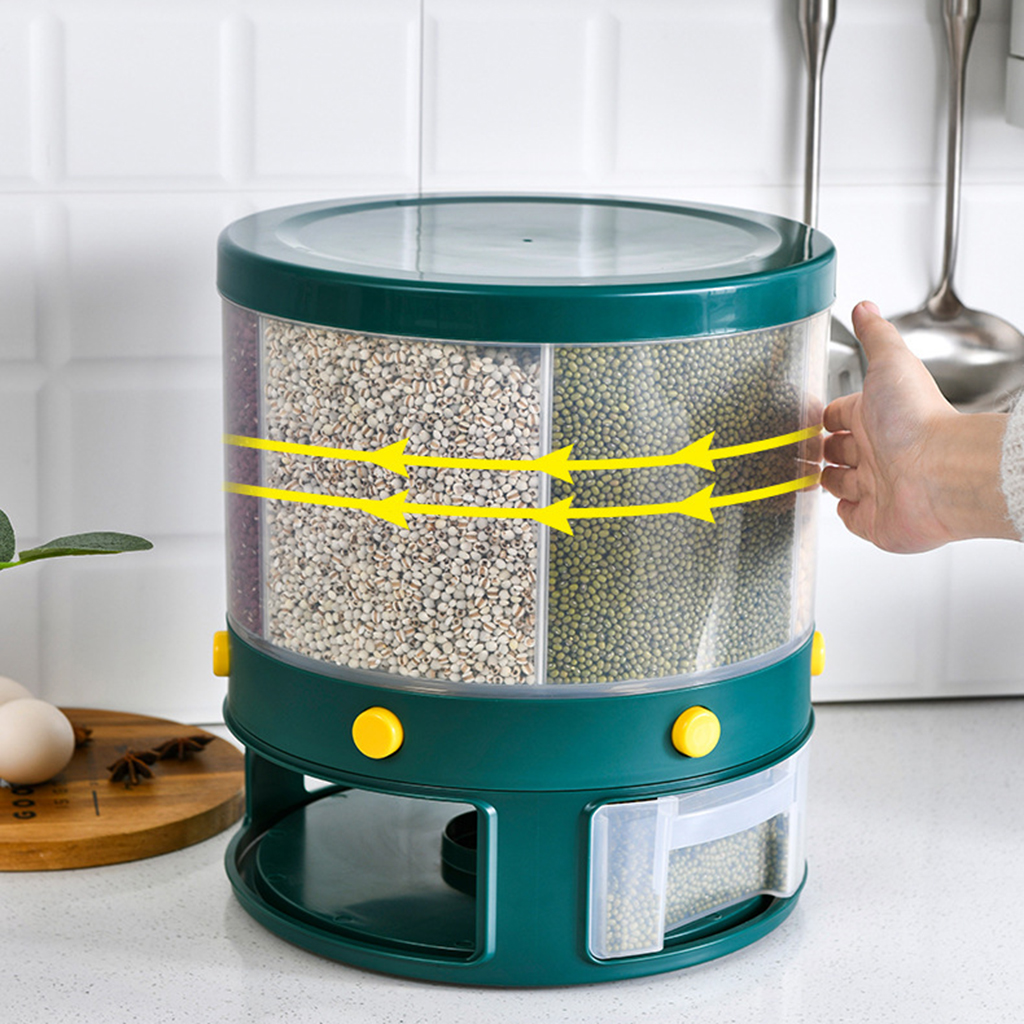 Kitchen Rice Dispenser Plastic Grain Storage Conta... – Grandado