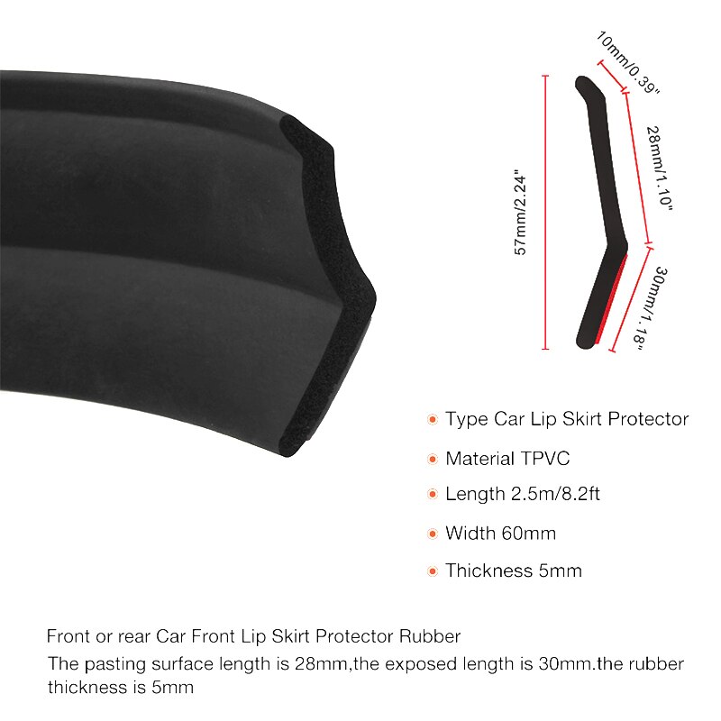 2.5M Car Bumper Lip Stickers Car Front Bumper Lip ... – Vicedeal