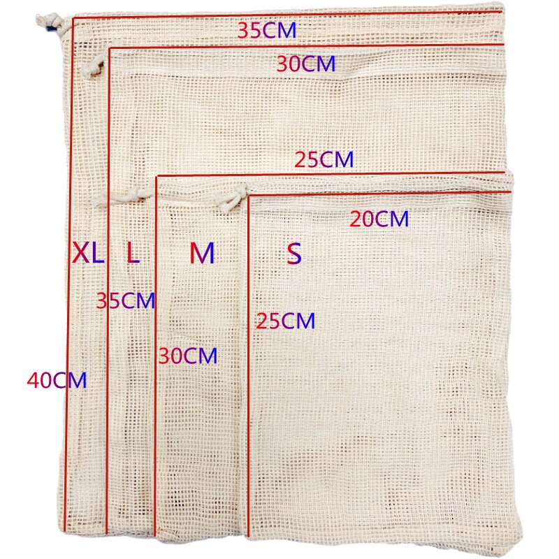 Reusable Grocery Bags Cotton Mesh Tote Biodegradab... – Vicedeal