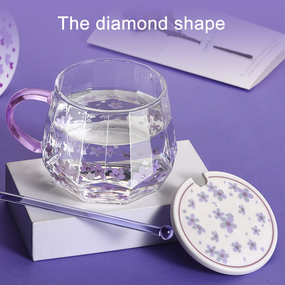 1Pc Sakura Glas Cup Diamant Thee Cup Met Roeren St... – Grandado