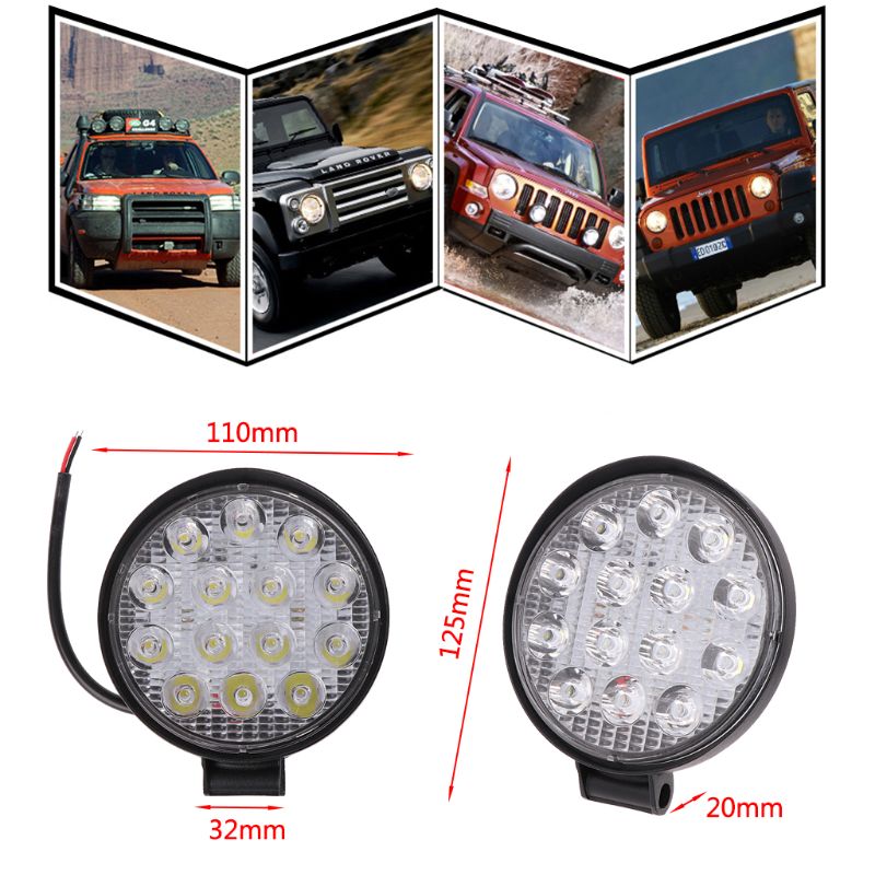 Car 42W 6500K 12V 24V Round LED Work Spot Light Fl... – Grandado