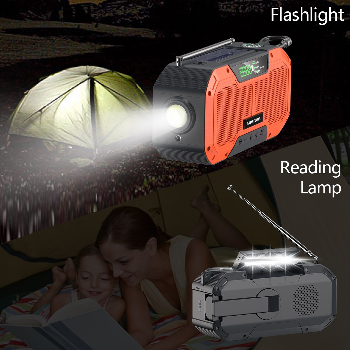 ABBREE IPX5 Waterproof Auto Scan Emergency Radio S... – Grandado