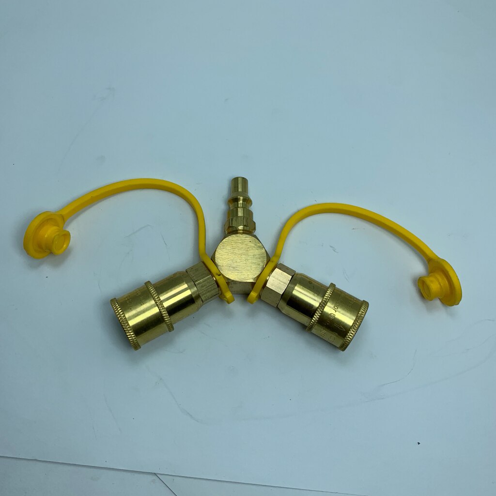 Solid Brass 1/4 inch Propane Y Splitter Quick Conn... – Vicedeal