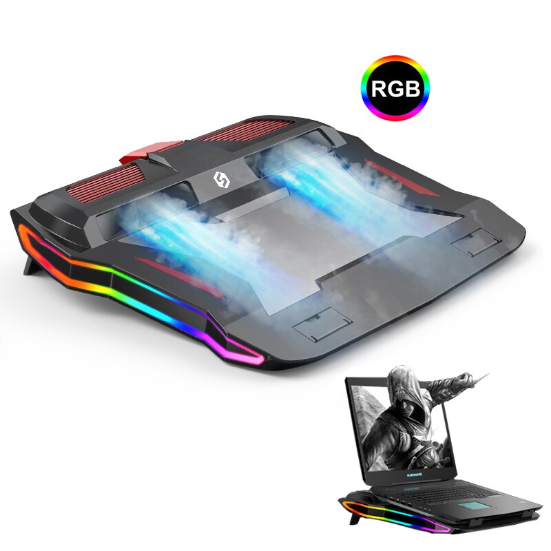 Gaming Laptop Cooler LED RGB Light Adjustable Note... – Grandado