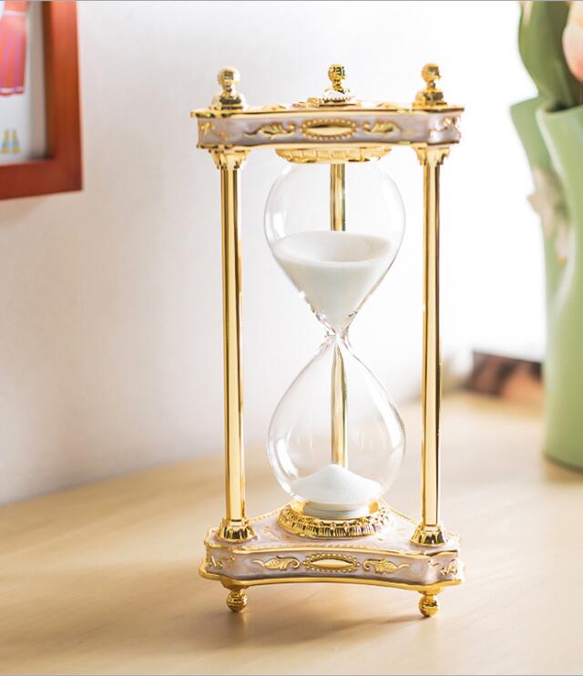 30min silver white metal sand clock shower timer s... – Vicedeal